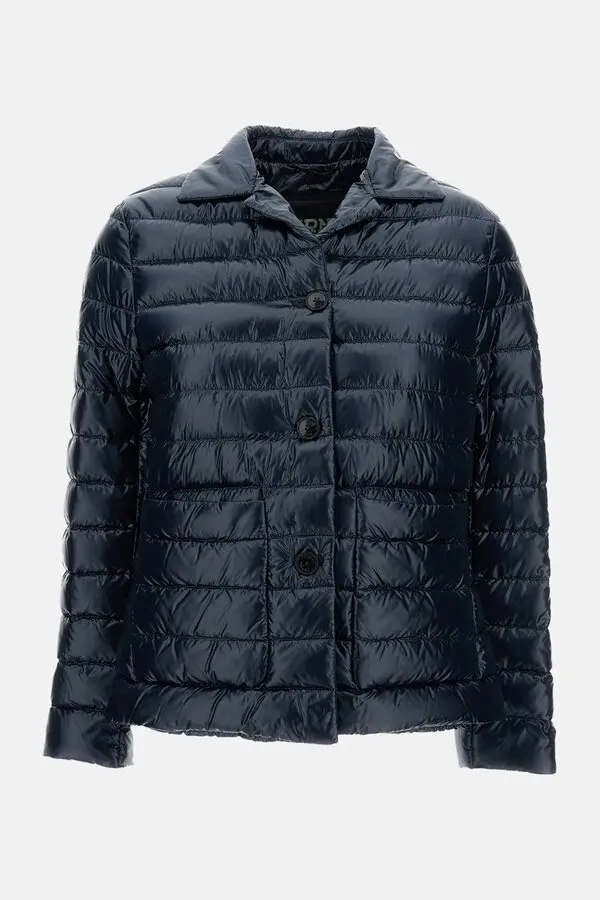 Herno Quilted Down Jacket With Pointed Collar And Button Fastening - Multicolor