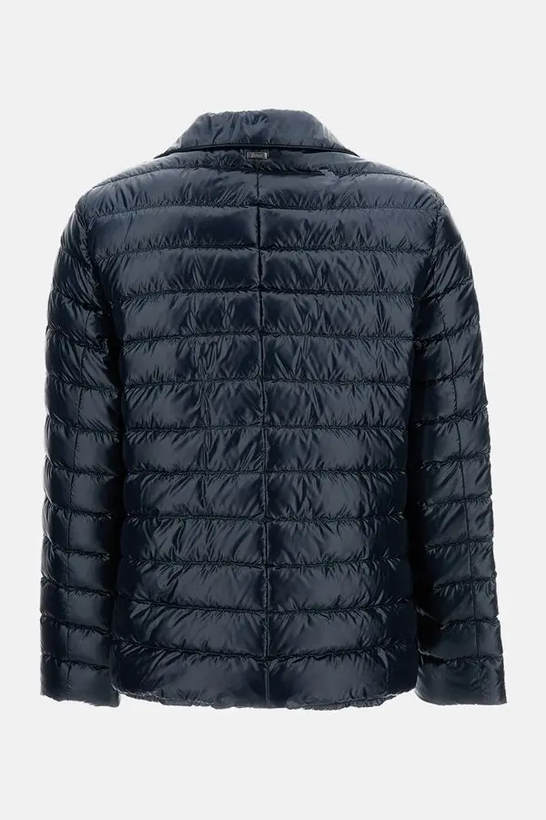 Herno Quilted Down Jacket With Pointed Collar And Button Fastening - Multicolor