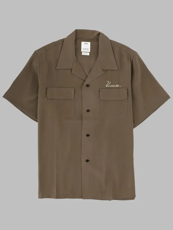 Visvim Camicia A Manica Corta Con Logo - Brown
