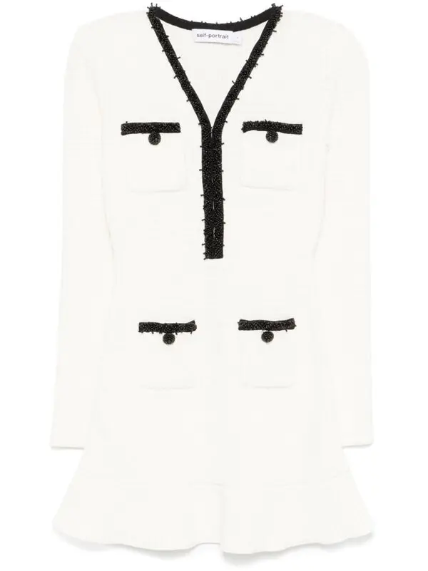 SELF-PORTRAIT Short Dress - White
