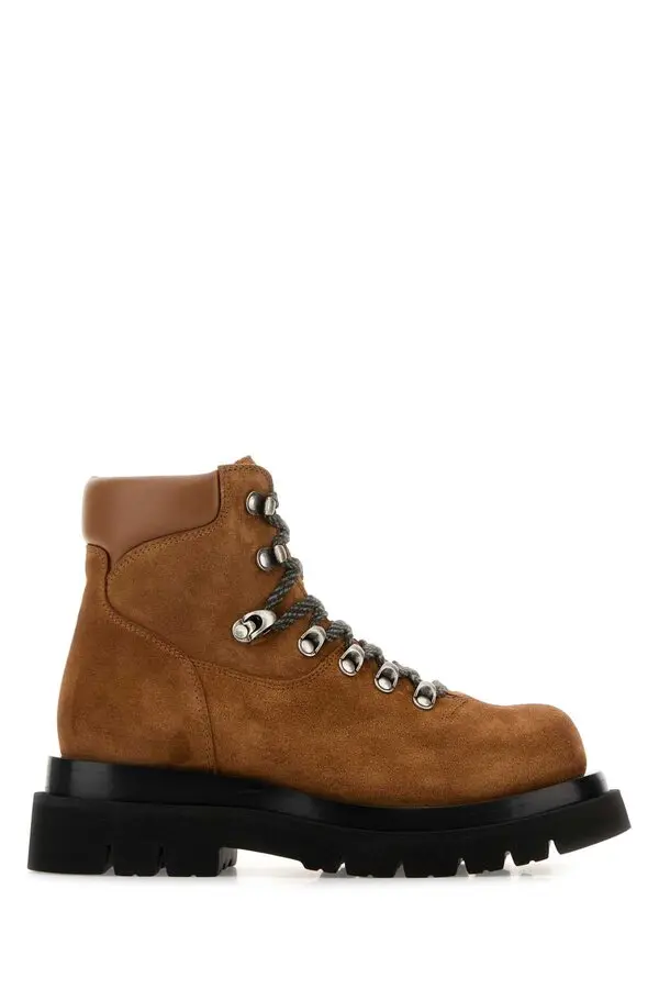 Bottega Veneta Suede Lug Ankle Boots - Brown