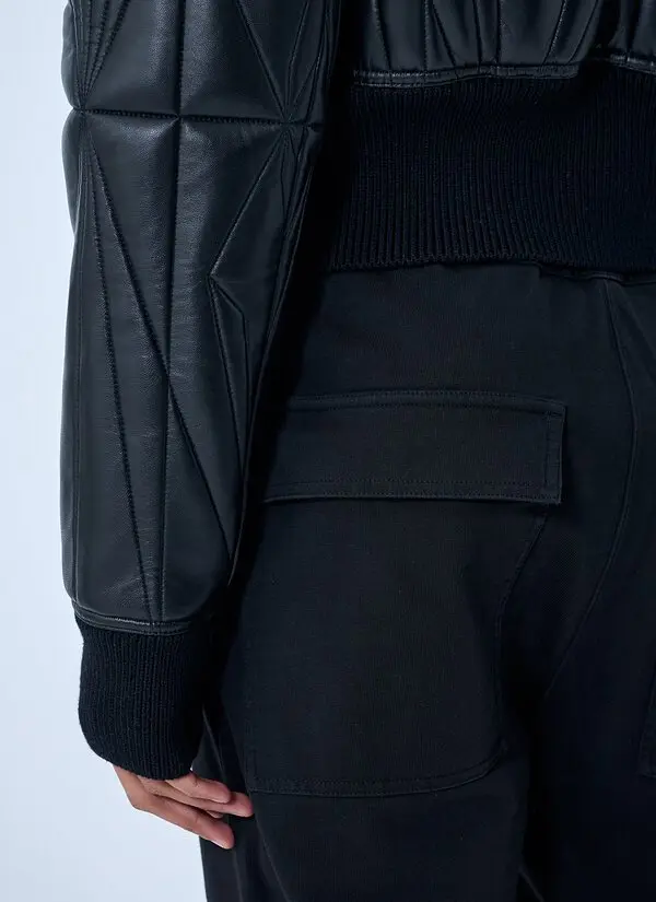 Moncler Geocamo Cropped Quilted Leather Bomber Jacket