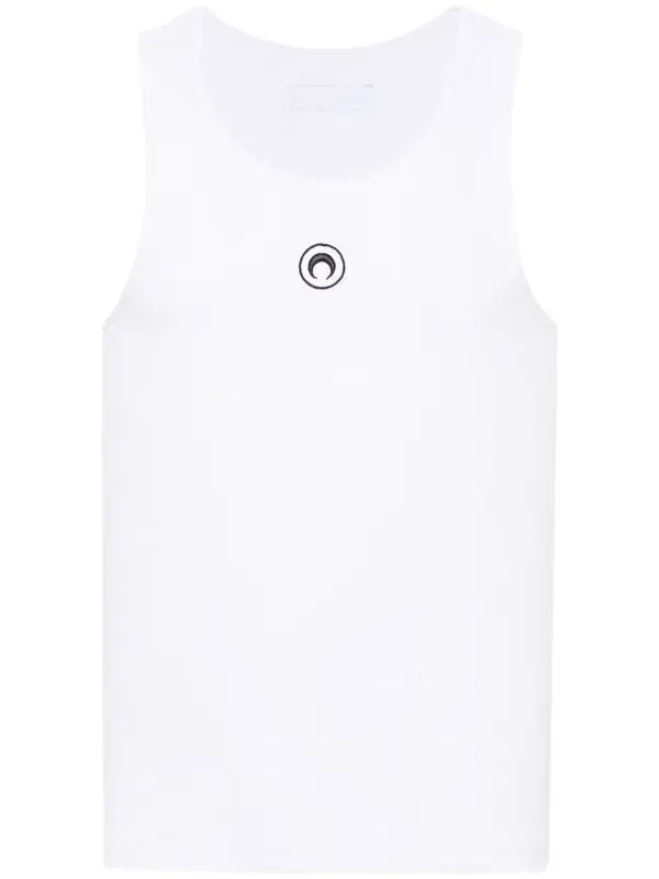 MARINE SERRE Ribbed Logo Detail Tank Top - Multicolor