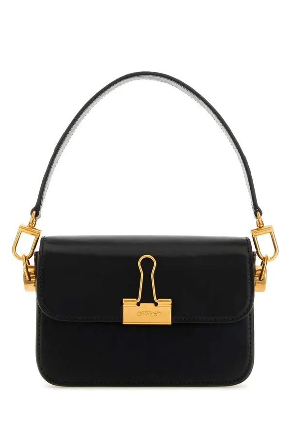 Off-White Small Plain Binder Handbag - Black