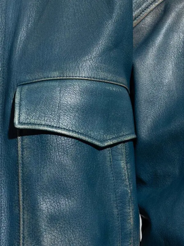 Versace Leather Zip-up Jacket