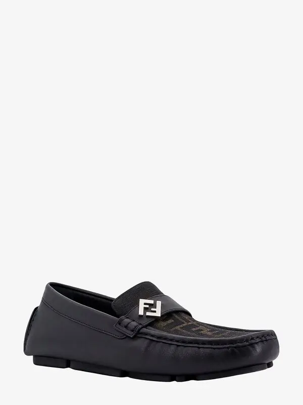 Fendi Leather And Canvas Loafers - Multicolor