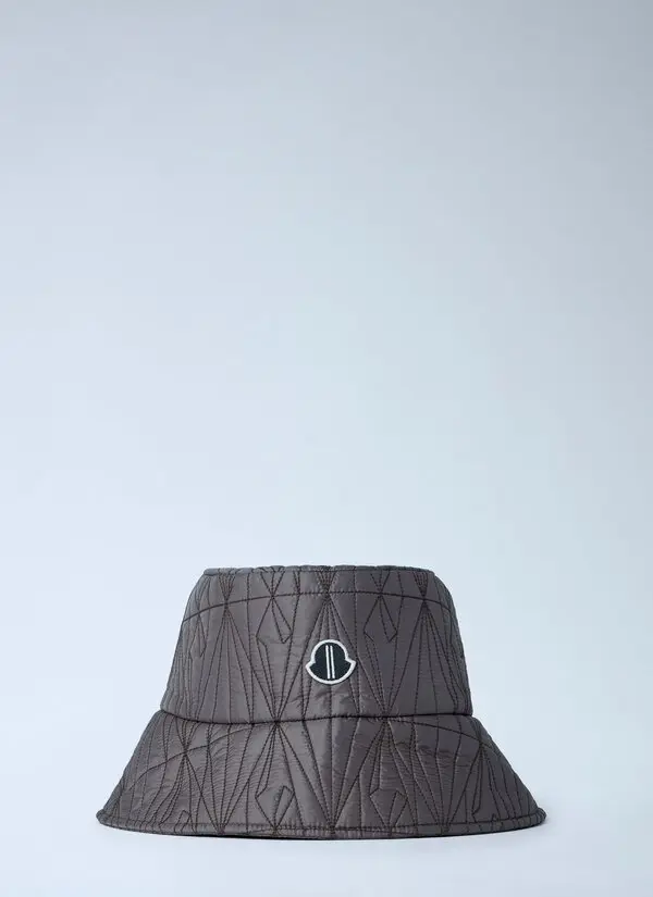 Moncler Quilted Bucket Hat - Gray