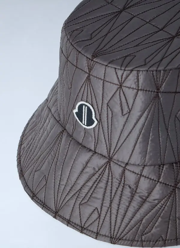 Moncler Quilted Bucket Hat - Gray