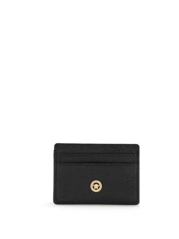 Versace Medusa Biggie Leather Card Holder - Black