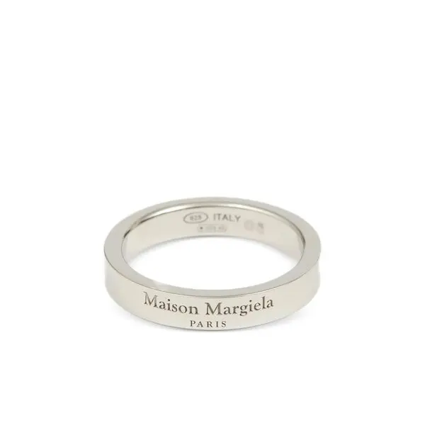 MAISON MARGIELA Engraved Logo Thin Band Ring - Silver