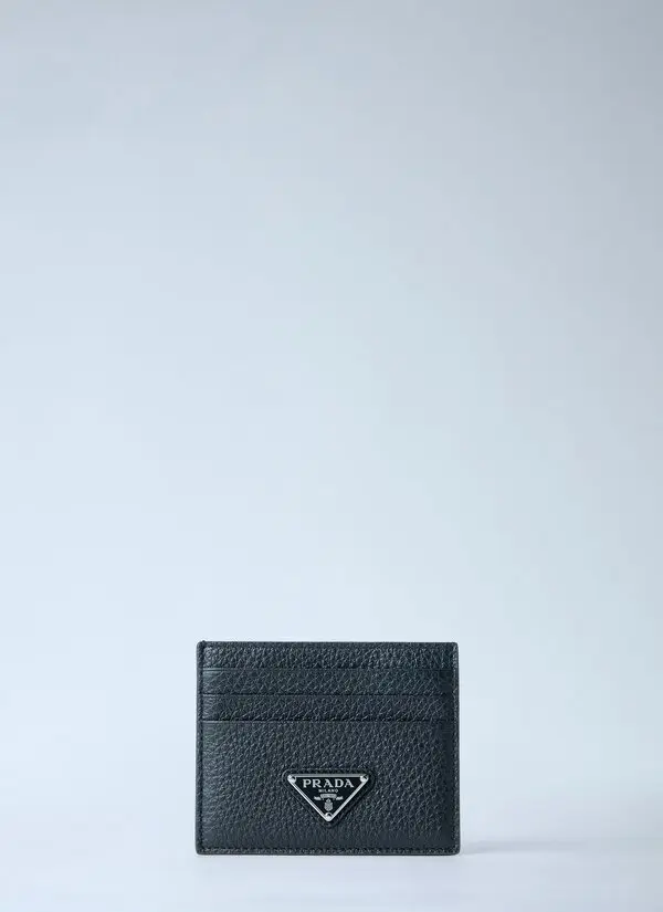 Prada Pebbled Leather Bi-fold Wallet - Black