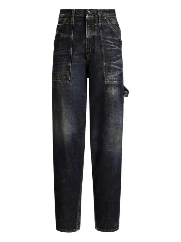 Dolce & Gabbana Jeans With Logo Plaque - Blue