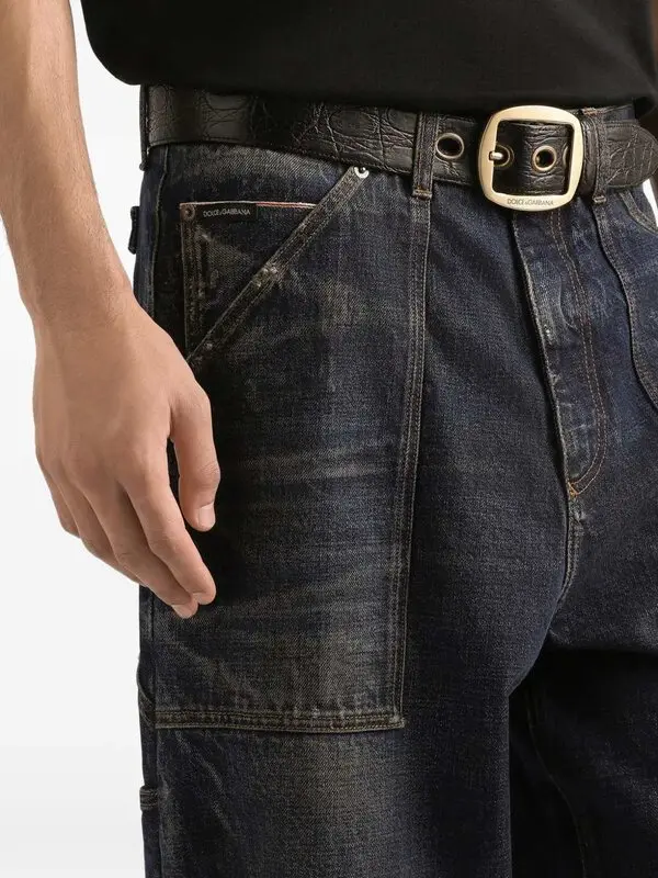 Dolce & Gabbana Jeans With Logo Plaque - Blue