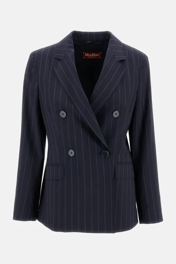 Max Mara Pinstripe Wool Blazer - Multicolor
