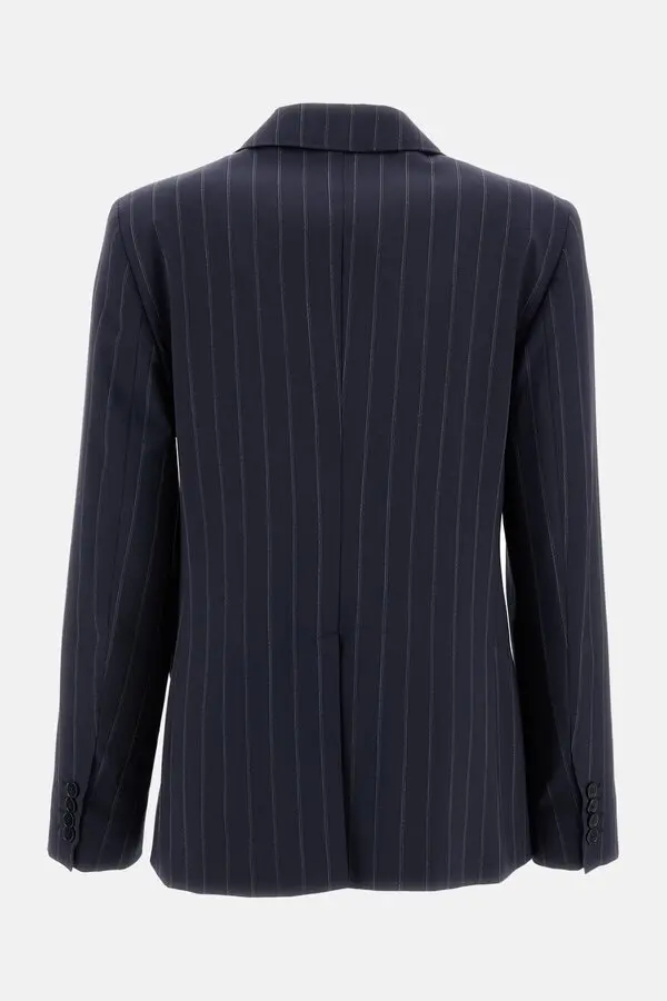 Max Mara Pinstripe Wool Blazer - Multicolor
