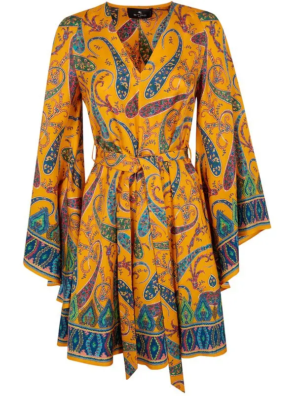 Etro Printed Silk Mini Dress - Multicolor