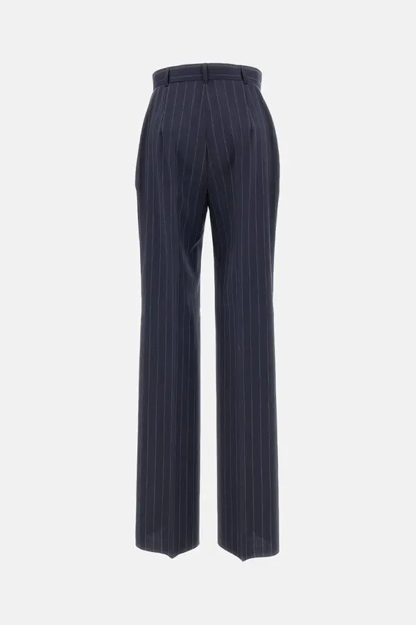 Max Mara Pinstriped Wool Trousers