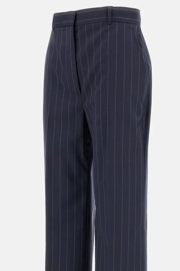 Max Mara Pinstriped Wool Trousers