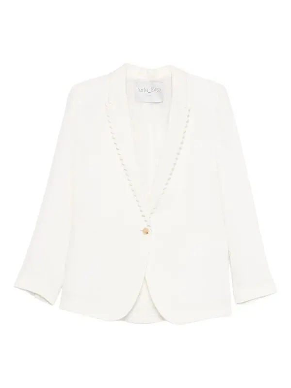 FORTE_FORTE Linen Single-breasted Jacket With Decorative Stitching - Multicolor
