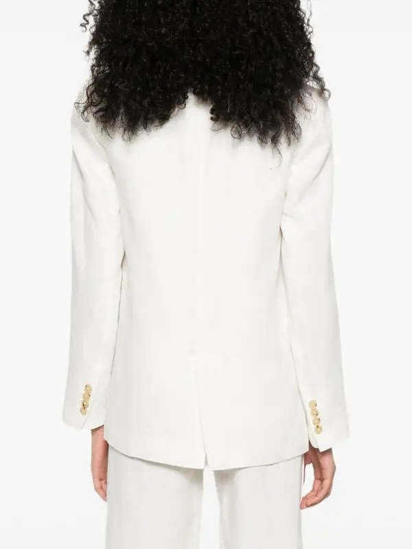 FORTE_FORTE Linen Single-breasted Jacket With Decorative Stitching - Multicolor