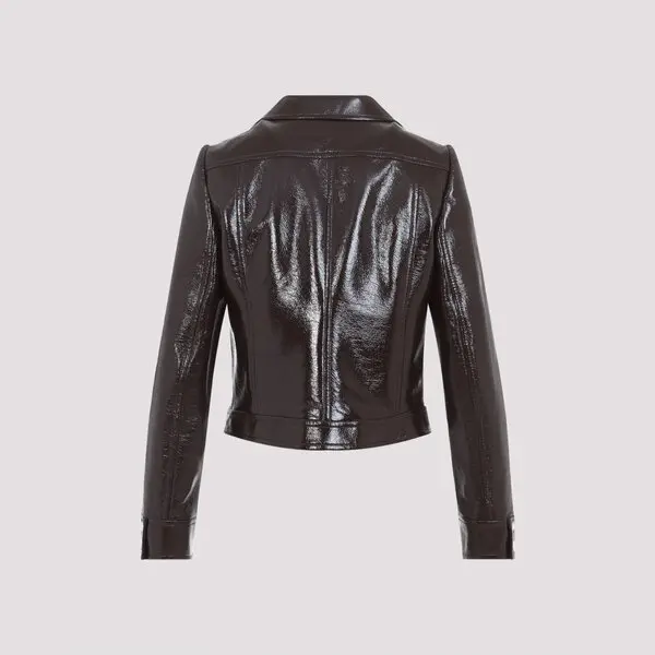COURREGES Courrèges Chocolate Vinyl Logo Jacket - Brown