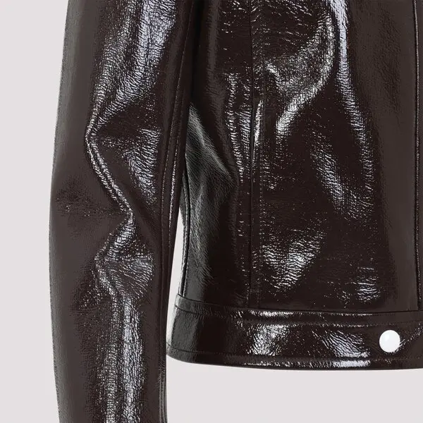 COURREGES Courrèges Chocolate Vinyl Logo Jacket - Brown