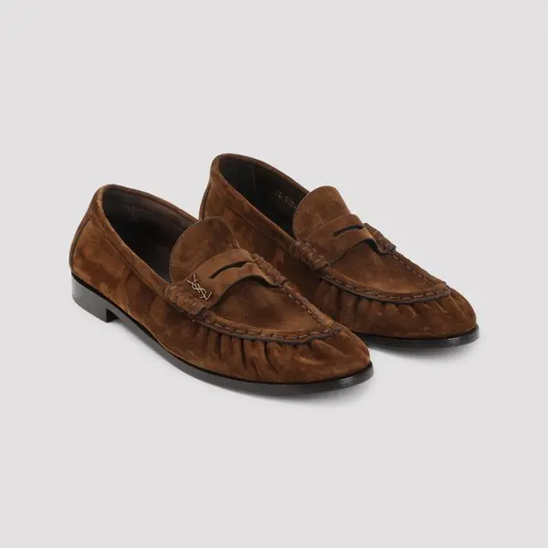Saint Laurent Le Loafer 15 Suede Calf Leather Mocassins - Brown
