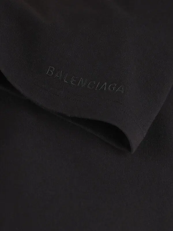 Balenciaga Cotton Cropped T-shirt With Embroidered Logo