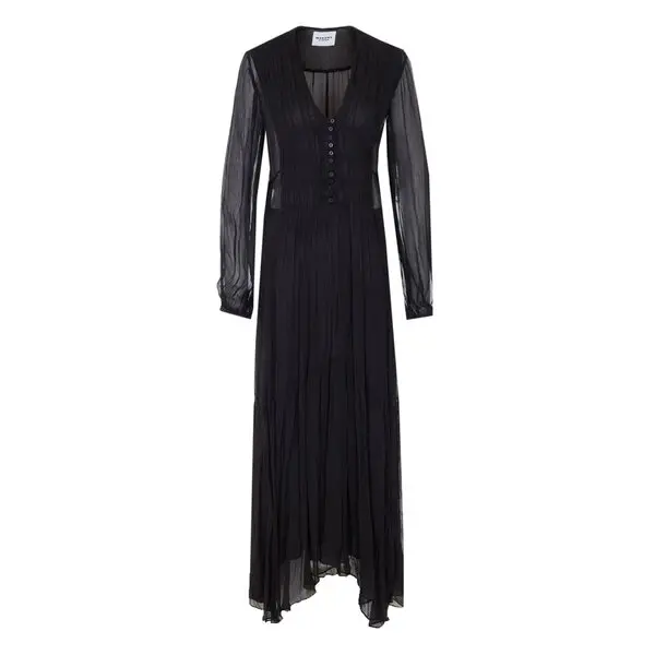 Isabel Marant Étoile Long Sleeve V-neck Dress - Black