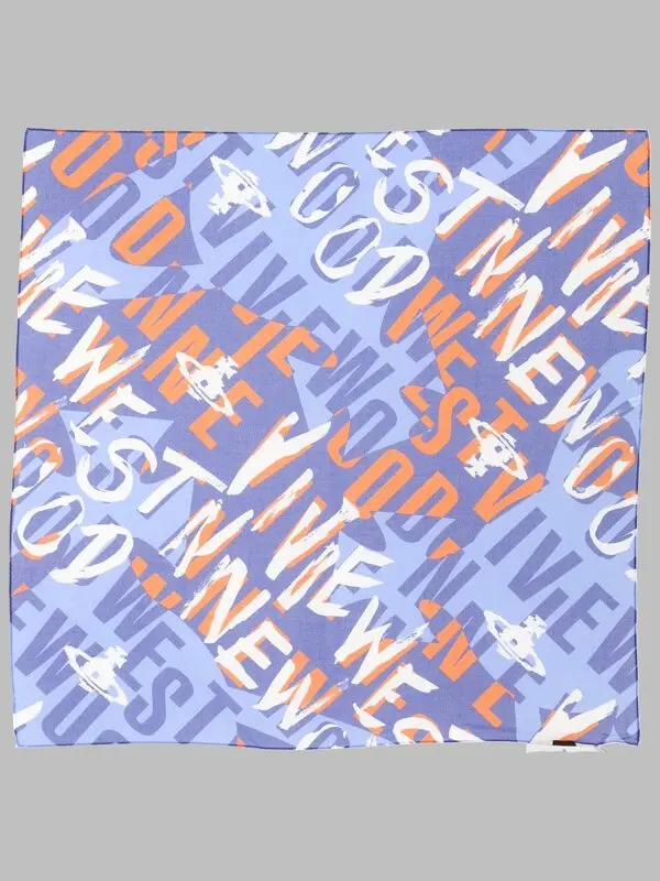VIVIENNE WESTWOOD Printed Cotton Scarf - Blue