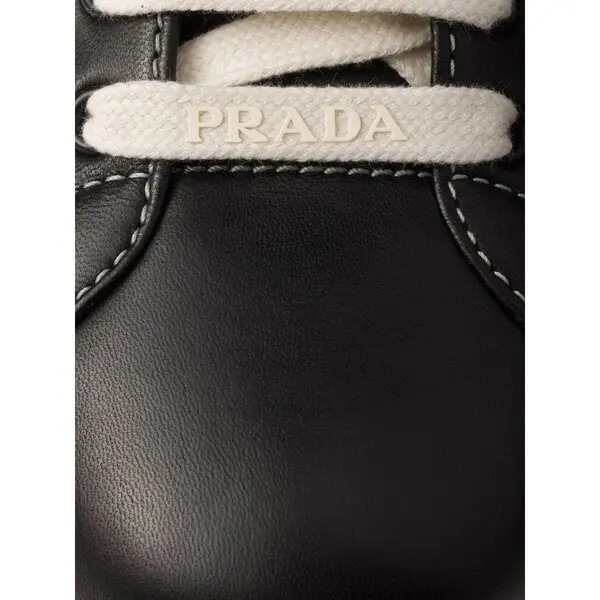 Prada Low-top Trainers With Contrast Stitching - Black