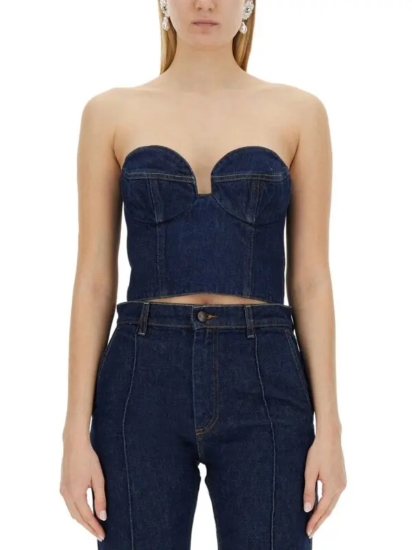 Magda Butrym Denim Corset Top