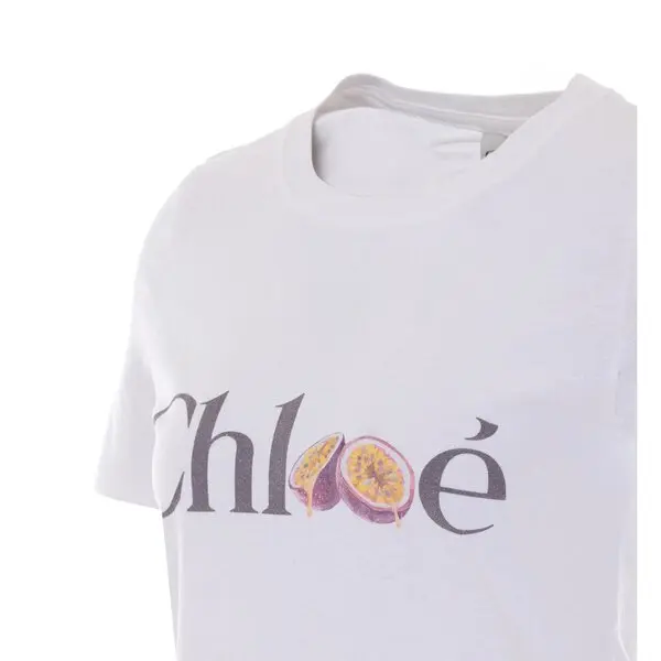 Chloé Logo T-shirt With Passion Fruit Print - White