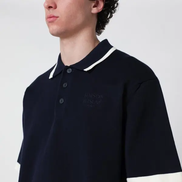 Maison Kitsuné Navy Comfort-fit Cotton Polo Shirt