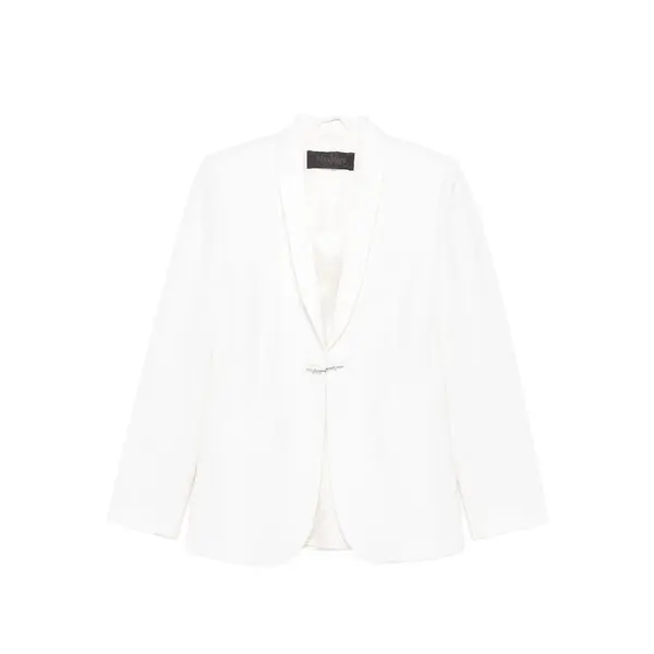 Max Mara Shawl Collar Fitted Jacket - White