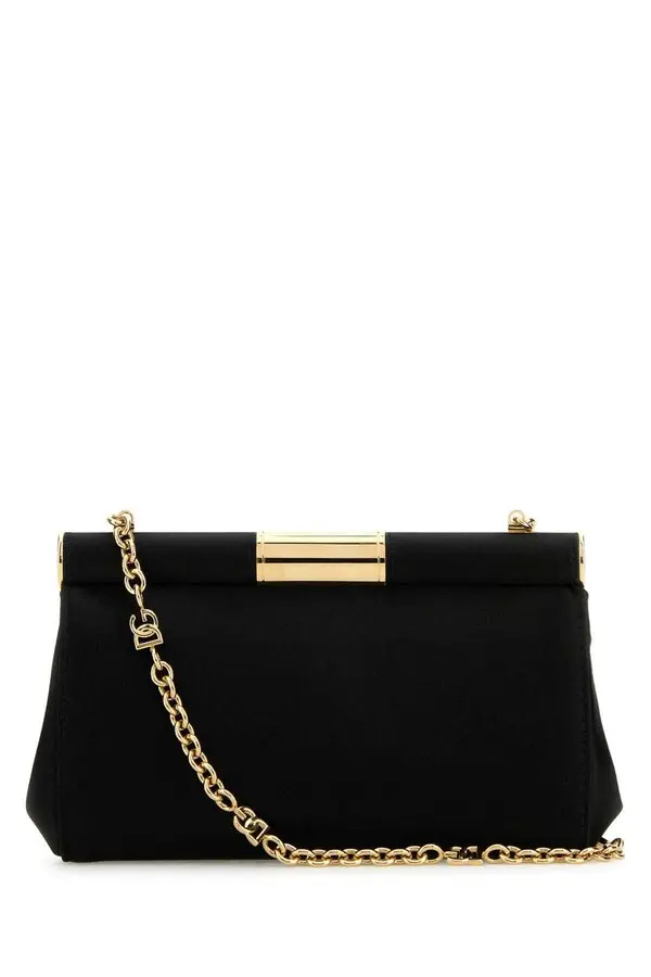 Dolce & Gabbana Satin Clutch With Golden Metal Finishing