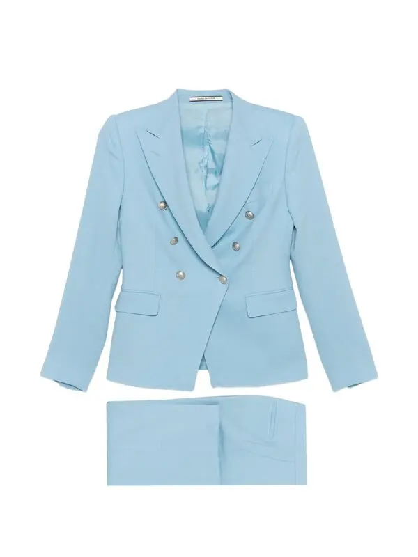 Tagliatore Linen Double-breasted Suit - Multicolor