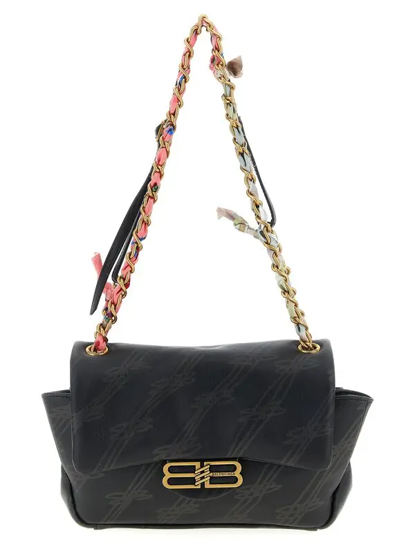 Balenciaga Darling Mini Shoulder Bag In Calf Leather With Bb Monogram