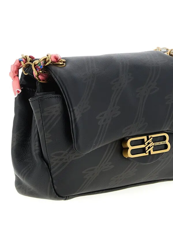 Balenciaga Darling Mini Shoulder Bag In Calf Leather With Bb Monogram