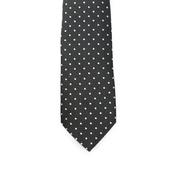 TOM FORD Black And White Patterned Silk Neck Tie - Gray