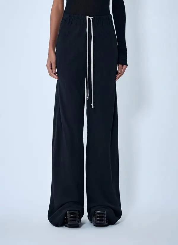 Rick Owens High-rise Wide-leg Silk Drawstring Pants - Black