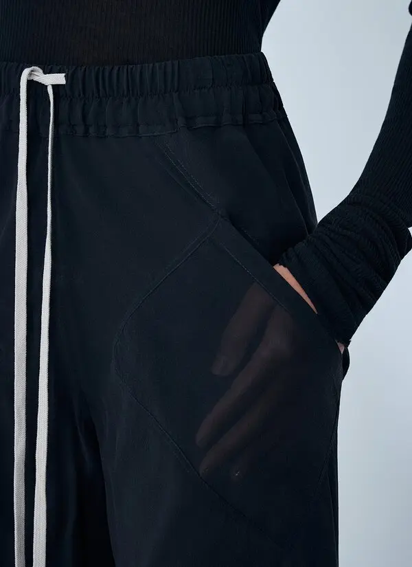 Rick Owens High-rise Wide-leg Silk Drawstring Pants