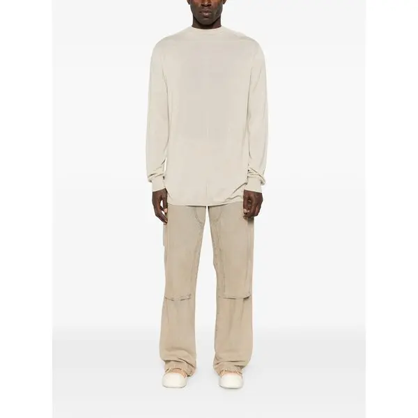 Rick Owens Sand Crew Neck Long Sleeve Wool Jumper - Cream