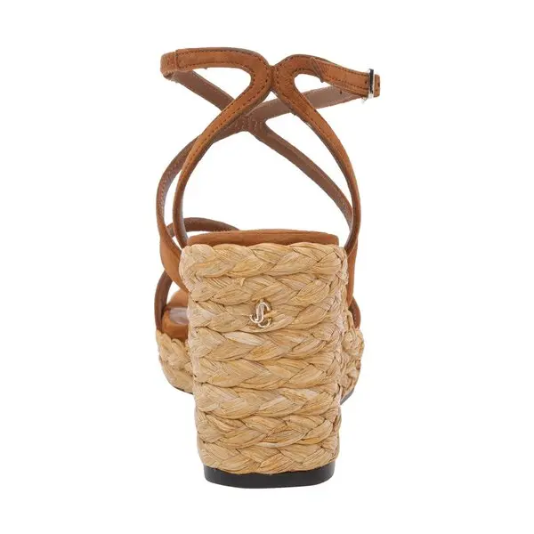 JIMMY CHOO Ayla Rope Wedge Sandals With Appliqu