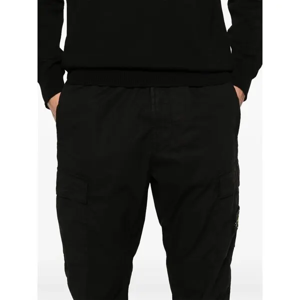 Stone Island Tapered Cargo Trousers With Drawstring Waist