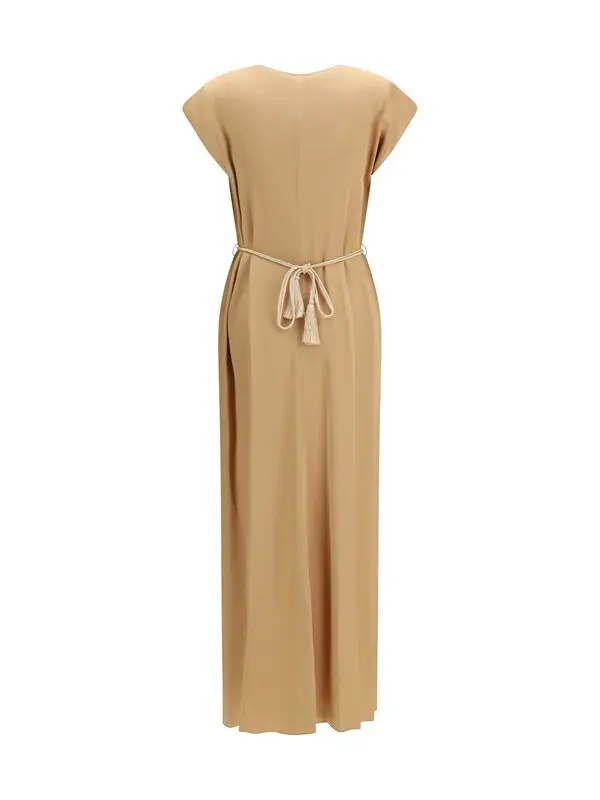 FORTE_FORTE Long Kaftan Dress With Rope Belt - Orange