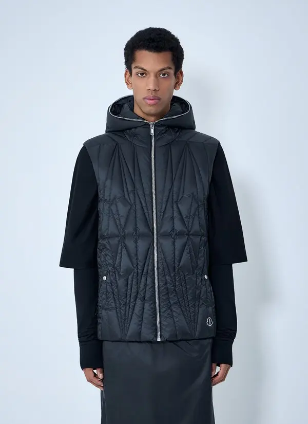 Moncler Geocamo Flight Quilted Hooded Gilet - Black