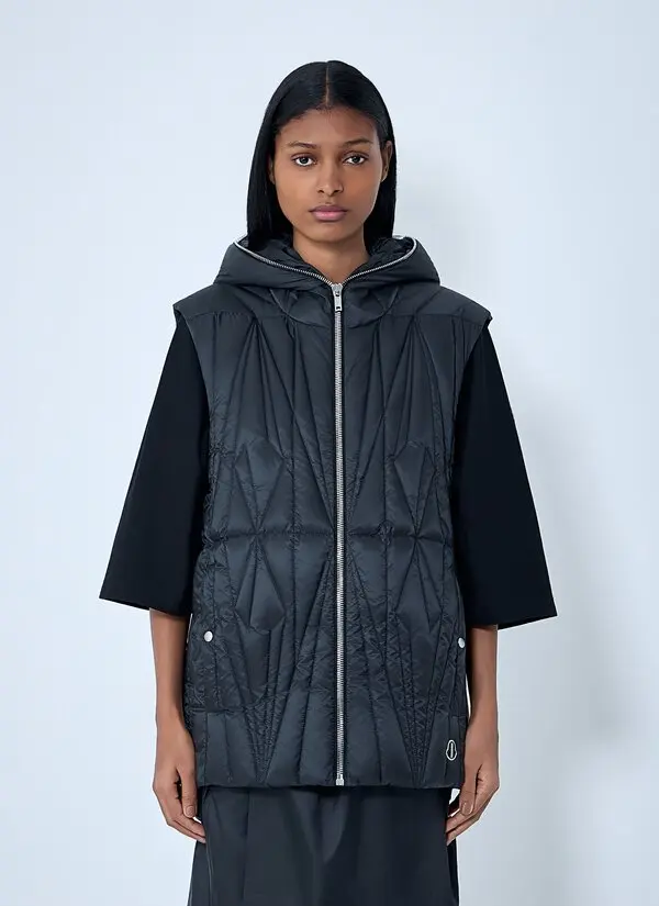 Moncler Geocamo Flight Quilted Hooded Gilet - Black