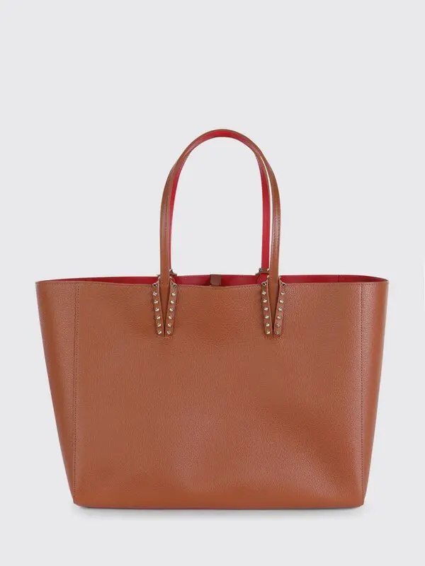 CHRISTIAN LOUBOUTIN Leather Tote Bag With Stud Embellishments - Brown