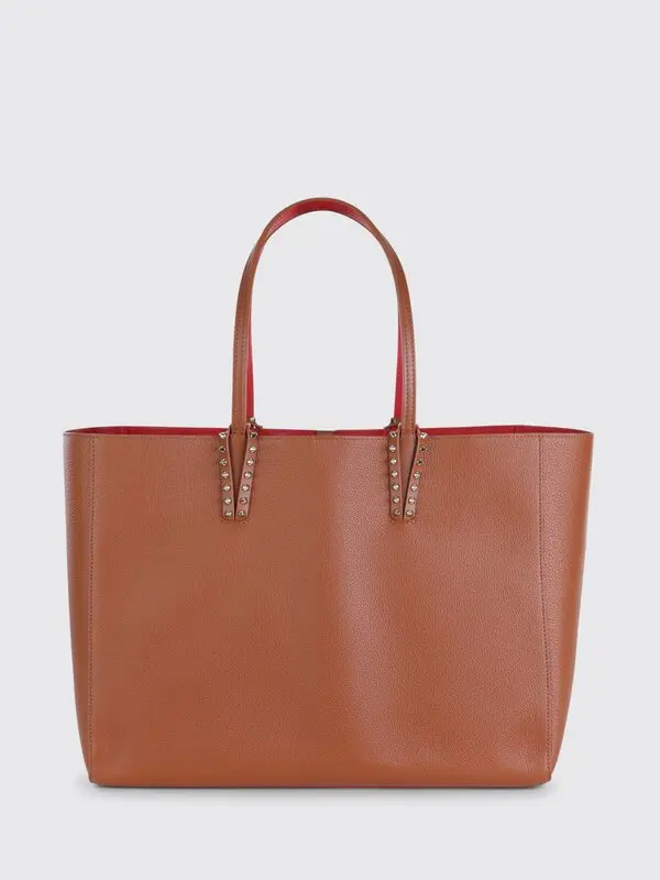 CHRISTIAN LOUBOUTIN Leather Tote Bag With Stud Embellishments - Brown
